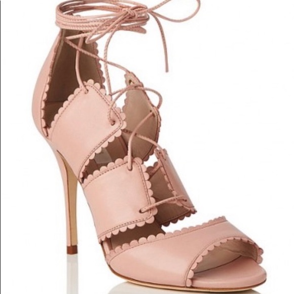 LK Bennett | Shoes | Lk Bennett Jerry Pink Leather Sandal Heels Sz 7 ...